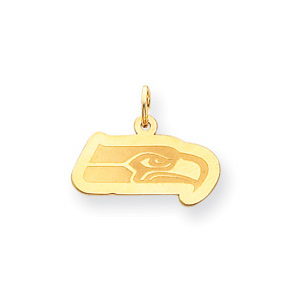 Seattle Seahawks 3/8in Logo Pendant - 14k Yellow Gold NF1869