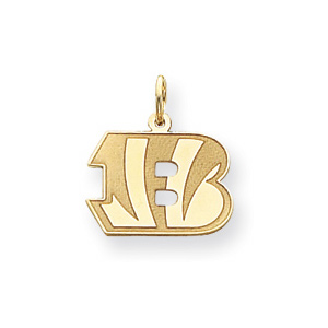 Cincinnati Bengals 1/2in B Pendant - 14k Yellow Gold NF382