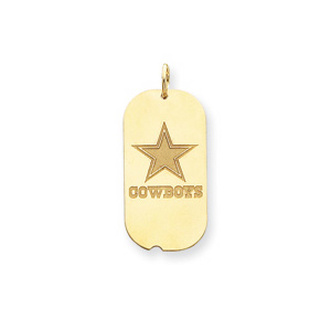 Dallas Cowboys 1 5/16in Dog Tag - 14k Yellow Gold NF533 | Joy Jewelers