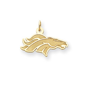 Denver Broncos 5/8in Mascot Pendant - 14k Yellow Gold NF587