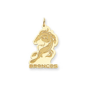Denver Broncos 1 3/8in Pendant - 14k Yellow Gold NF591 | Joy Jewelers