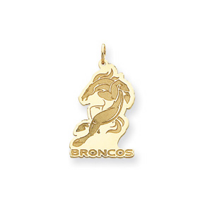 Denver Broncos 1in Pendant - 14k Yellow Gold NF592 | Joy Jewelers