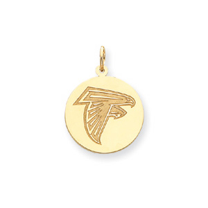 Atlanta Falcons 7/8in Logo Disc Pendant - 14k Yellow Gold NF75