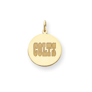 Indianapolis Colts 5/8in Disc Pendant - 14k Yellow Gold NF849