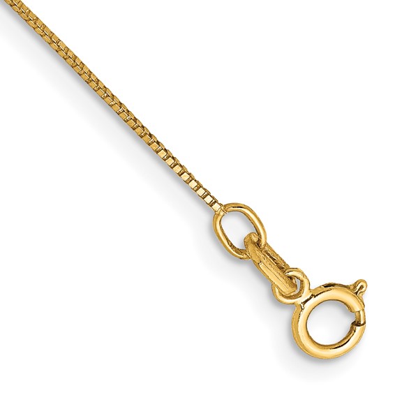 14kt Yellow Gold 18in Box Link Chain .5mm PEN1-18 | Joy Jewelers