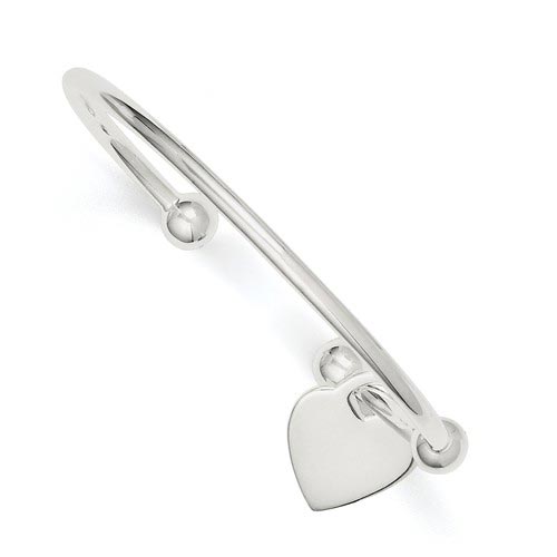 Sterling Silver Heart Bangle Bracelet QB416 | Joy Jewelers