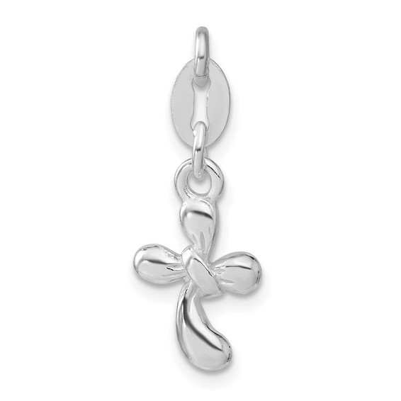 Sterling Silver 7/16in Freeform Cross Charm QC5382 | Joy Jewelers