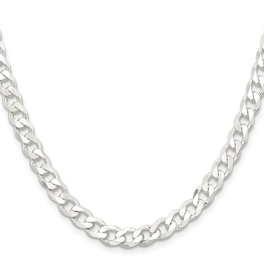 20in Sterling Silver 7mm Curb Chain QCB180-20 | Joy Jewelers