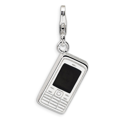 Sterling Silver 3-D Enameled Cell Phone Charm QCC227 | Joy Jewelers