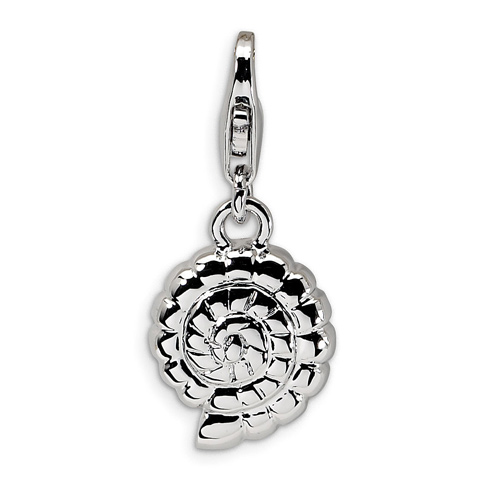Sterling Silver Shell Charm with Lobster Clasp QCC423 | Joy Jewelers