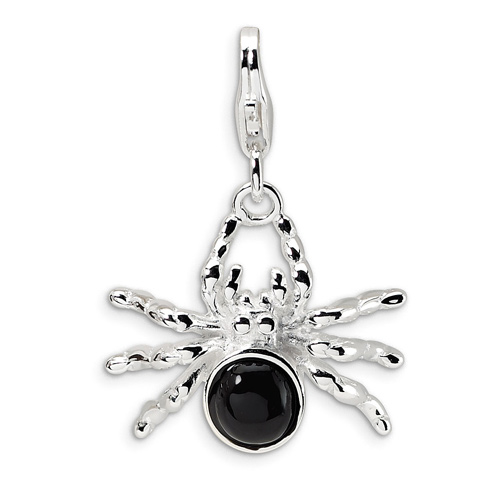 Sterling Silver 3-D Enameled Spider Charm QCC460 | Joy Jewelers