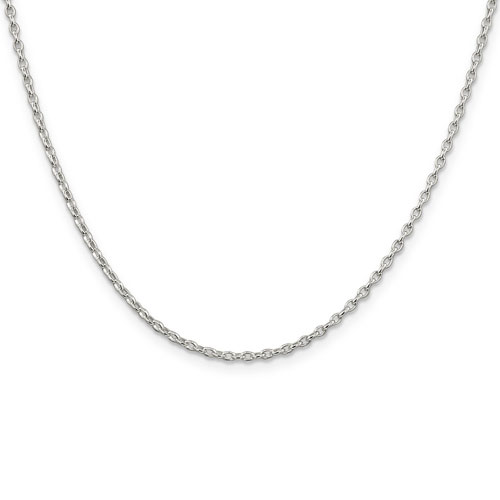 Sterling Silver 20in Long Link Rolo Chain 1.6mm QFC47-20