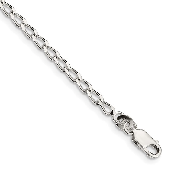 Sterling Silver 24in Open Link Curb Chain 2.8mm QLL080-24