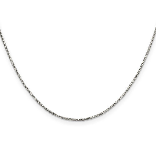Sterling Silver 24in Twisted Box Chain 1.25mm QPE26-24 | Joy Jewelers