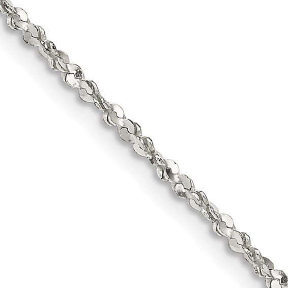 Sterling Silver 24in Twisted Serpentine Chain 1.4mm QPE39-24