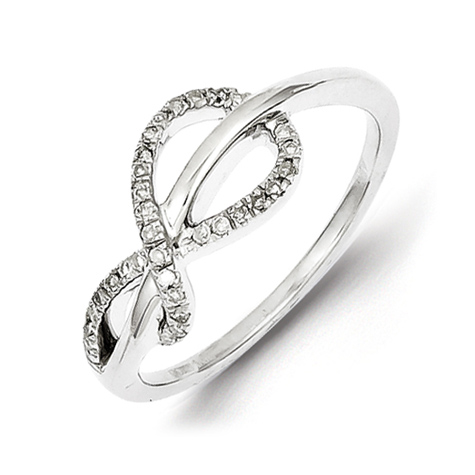 Sterling Silver 1/6 ct Diamond Infinity Ring QR5719 | Joy Jewelers