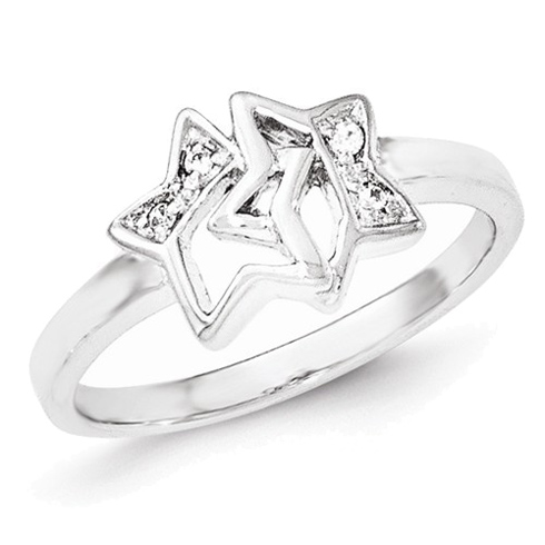 Sterling Silver Cubic Zirconia Bound Stars Ring QR6192 | Joy Jewelers