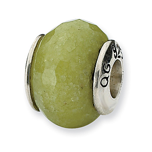 Sterling Silver Reflections Apple Green Quartz Stone Bead QRS1688