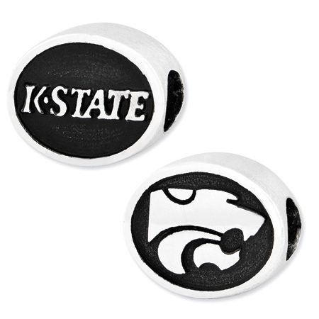Sterling Silver Kansas State Wildcats Bead QRS2092 | Joy Jewelers