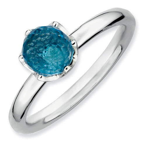 Stackable Expressions Blue Topaz Briolette Ring Sterling Silver QSK325