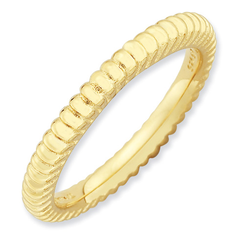 Gold-plated Sterling Silver Stackable Expressions Fluted Ring QSK891