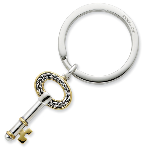 Sterling Silver & Gold-plated Key To Success Stainless Steel Keychain ...