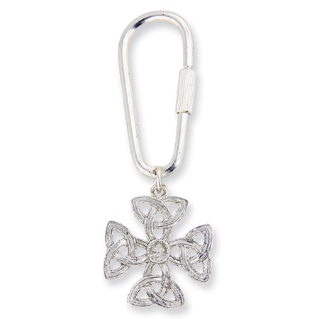 Silver-tone Celtic Trinity Cross Key Fob RF110 | Joy Jewelers