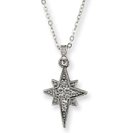 Silver-tone Star of Bethlehem Necklace RF153 | Joy Jewelers