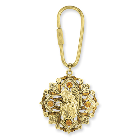 Gold-tone Guardian Angel Key Fob RF223 | Joy Jewelers