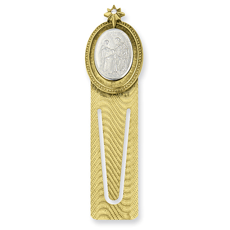 Gold & Silver-tone Holy Family Small Bookmark RF225 | Joy Jewelers