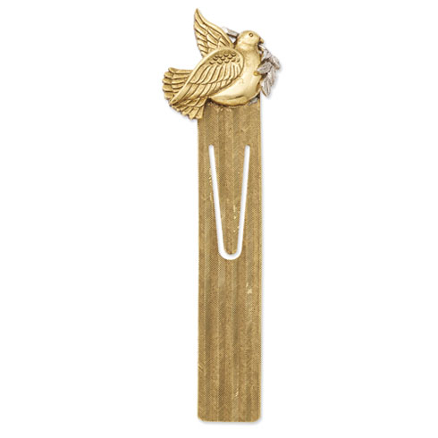 Gold & Silver-tone Messenger of Peace Dove Bookmark RF243