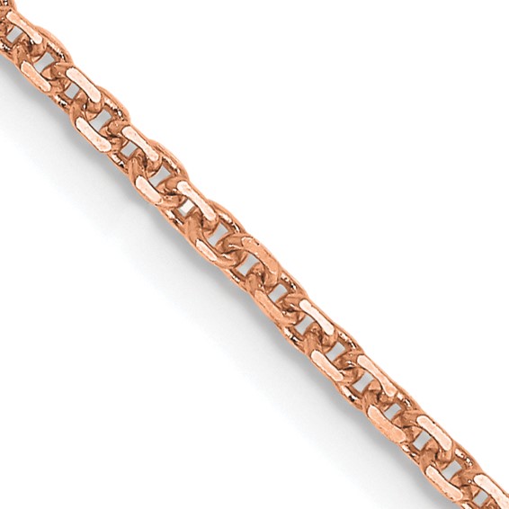 14kt Rose Gold 18in Diamond-cut Cable Chain 1.4mm RSC21-18