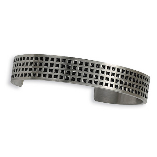 Stainless Steel Enameled Cuff Bangle SRB259 | Joy Jewelers