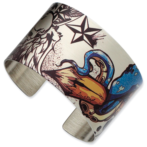 Creative Monster Cuff Bangle by Tattooed Steel SRB635 | Joy Jewelers