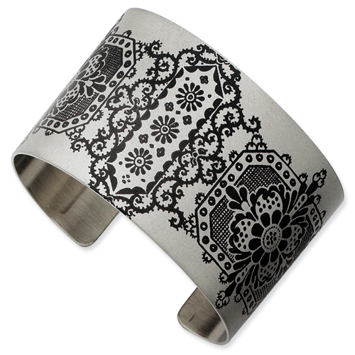 Henna Cuff Bangle by Tattooed Steel SRB660 | Joy Jewelers