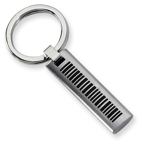 Stainless Steel Black Accent Key Chain SRK114 | Joy Jewelers
