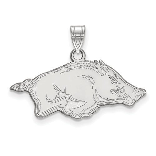 Sterling Silver 1/2in University of Arkansas Razorback Pendant SS002UAR