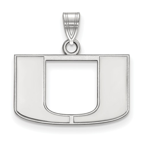 Sterling Silver 1/2in University of Miami U Logo Pendant SS002UMF