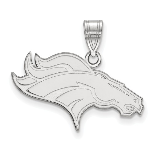 10k White Gold 7/8in Denver Broncos Pendant 1W003BRO | Joy Jewelers