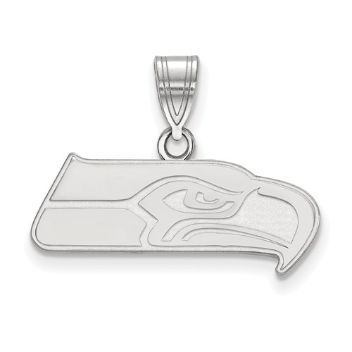 10k White Gold 1/2in Seattle Seahawks Pendant 1W003SEA | Joy Jewelers