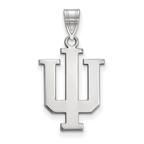 Sterling Silver 3/4in Indiana University Trident Logo Pendant SS004IU