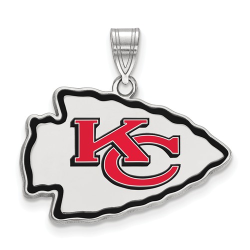 Kansas City Chiefs Enamel Pendant 1/2in Sterling Silver SS010CHF