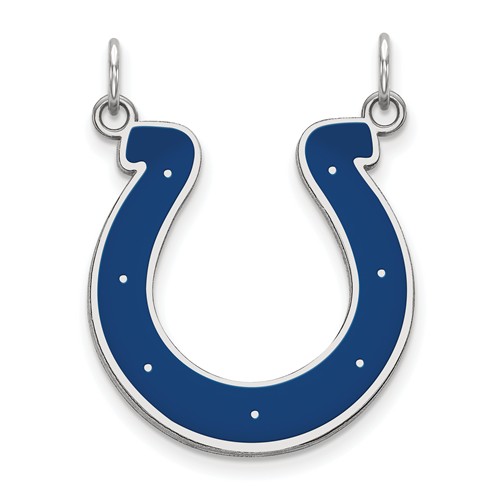 Indianapolis Colts Enamel Pendant 5/8in Sterling Silver SS010COL