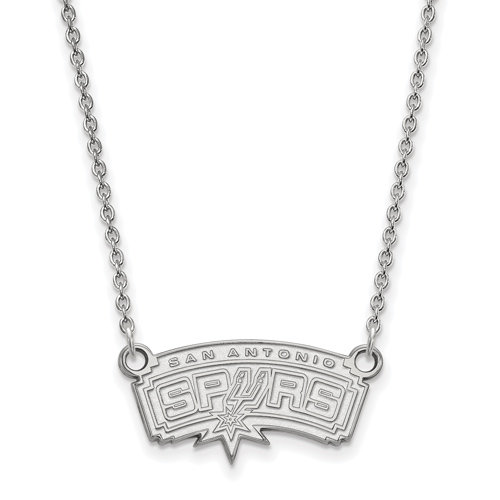 Sterling Silver 3/8in San Antonio Spurs Pendant on 18in Chain SS010SPU-18