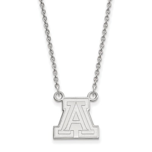10k White Gold Small University of Arizona A Pendant with 18in Chain ...