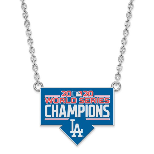 Sterling Silver Los Angeles Dodgers World Series 2020 Enamel Necklace ...