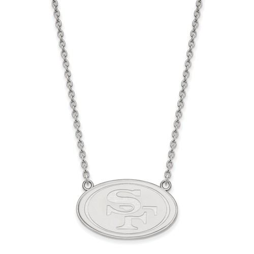 San Francisco 49ers Pendant Necklace 10k White Gold 1W012FOR-18