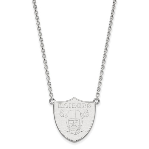 Oakland Raiders Pendant Necklace 10k White Gold 1W012RAI-18