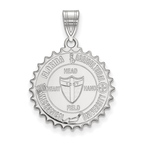 Sterling Silver Florida A&M University Crest Pendant 3/4in SS013FAM