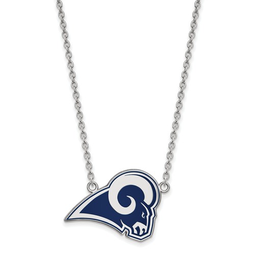 Los Angeles Rams Small Enamel Pendant with Necklace Sterling Silver ...